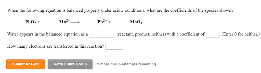 Solved When The Following Equation Is Balanced Properly