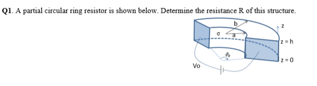 Solved partial circular r ing resistor is shown below. | Chegg.com