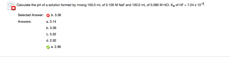 Solved Calculate the pH of a solution formed by mixing 100.0 | Chegg.com