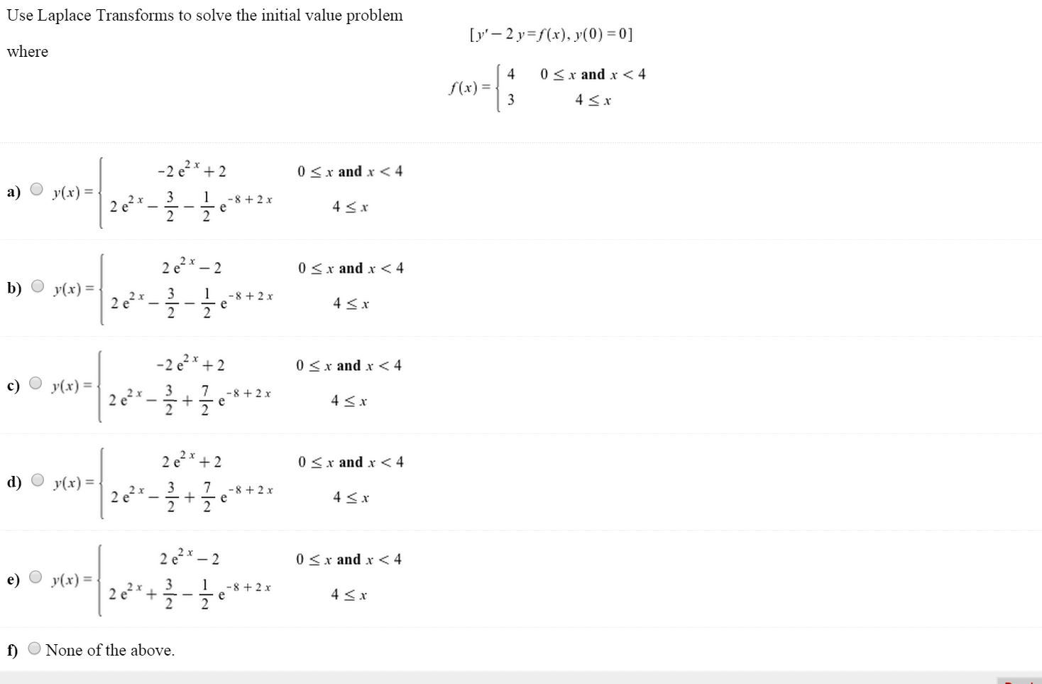 Solved Use Laplace Transforms to solve the initial value | Chegg.com