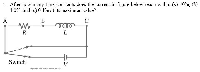 Solved After how many time constants does the current in | Chegg.com