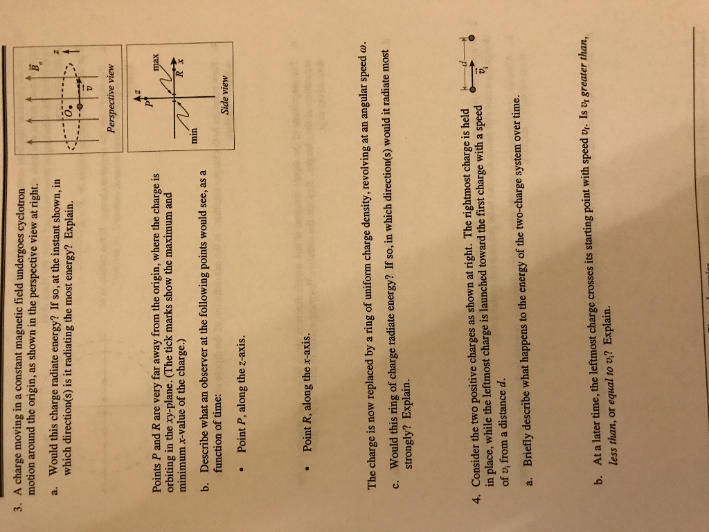 A charge moving in a constant magnetic field | Chegg.com