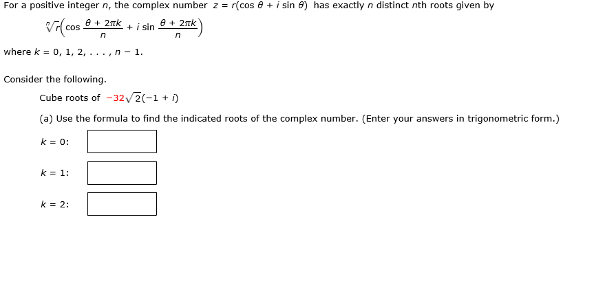 Solved For a positive integer n, the complex number z = | Chegg.com