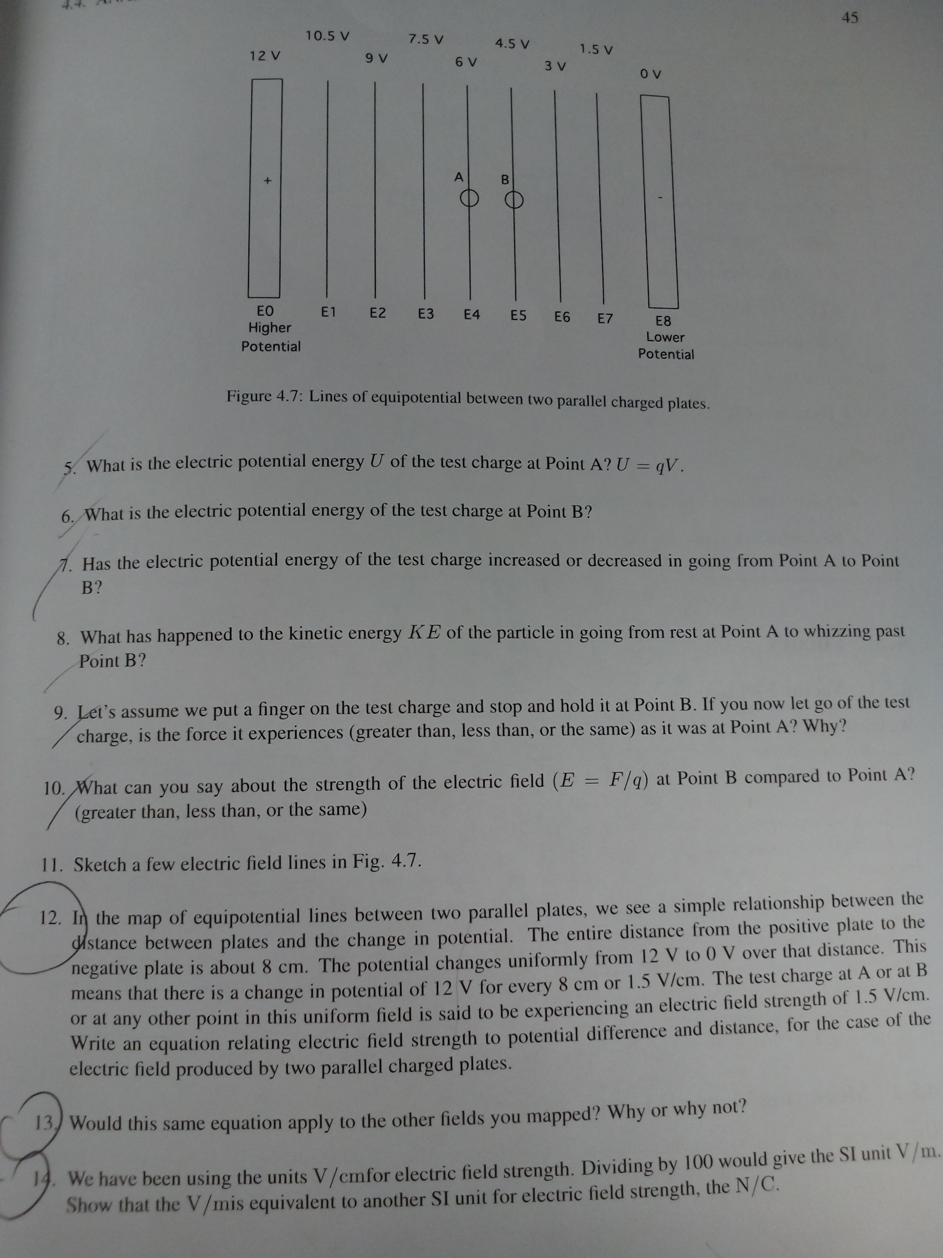 Solved What is the electric potential energy U of the test | Chegg.com