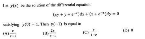 Solved Let y(x) be the solution of the differential equation | Chegg.com