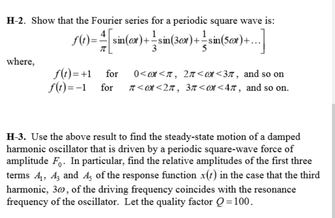 Solved Show that the Fourier series for a periodic square | Chegg.com