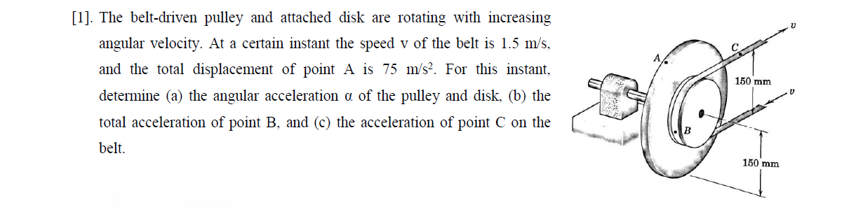 [1]. The belt-driven pulley and attached disk are | Chegg.com