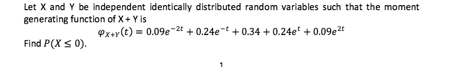 Solved Let X And Y Be Independent Identically Distributed