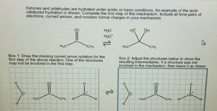 Solved Ketones and aldehydes are hydrated under acidic basic | Chegg.com