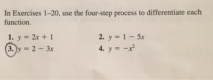Solved Use the four-step process to differentiate each | Chegg.com