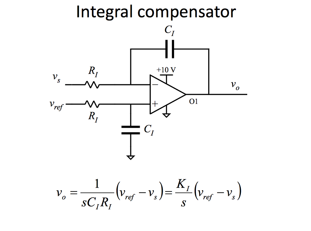 Solved Integral compensator +10 V V. 0O1 re 0SCLR, re | Chegg.com