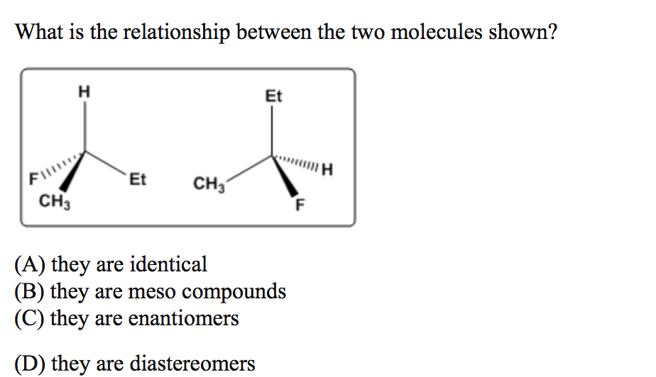 Solved What is the relationship between the two molecules | Chegg.com