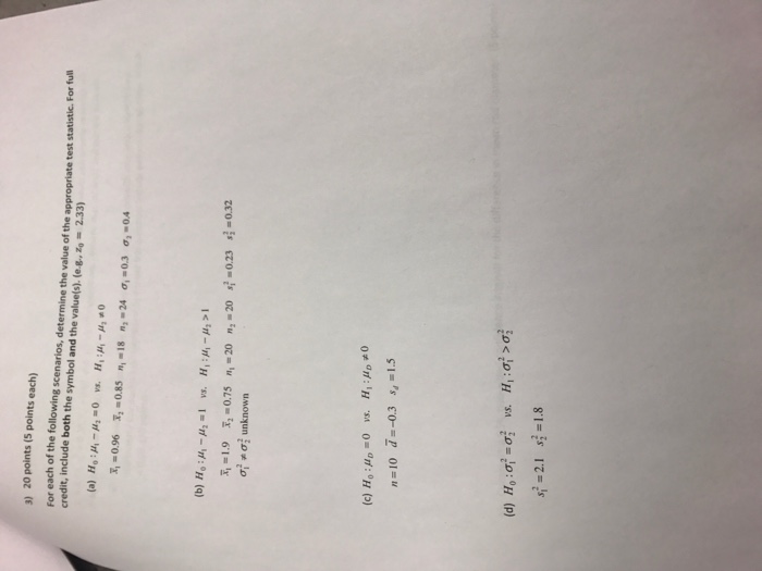 Solved For each of the following scenarios, determine the | Chegg.com