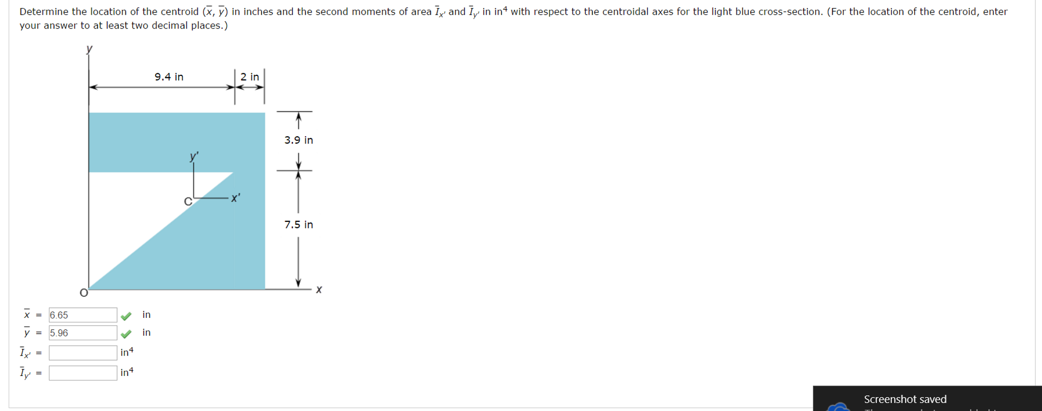 Solved: Determine The Location Of The Centroid (bar X, Bar... | Chegg.com