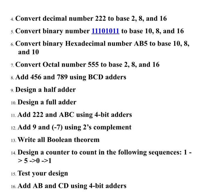 Solved Convert decimal number 222 to base 2, 8, and 16 | Chegg.com