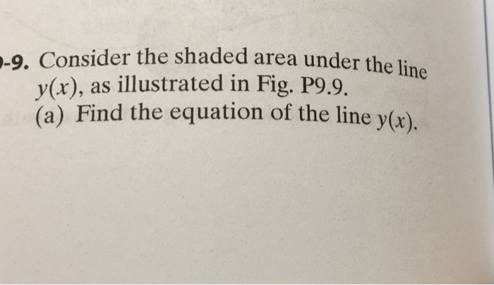 Solved -9. Consider the shaded area under the line y(x), as | Chegg.com