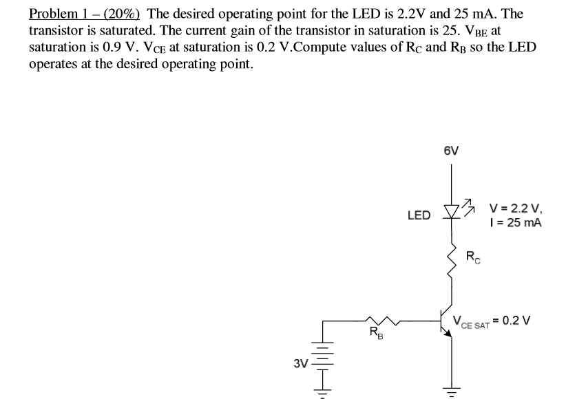 Solved Problem 1-(20%) The desired operating point for the | Chegg.com