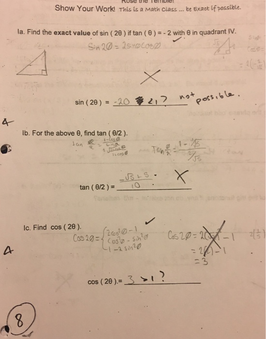 Solved Find the exact value of sin (2 theta) if tan (theta) | Chegg.com
