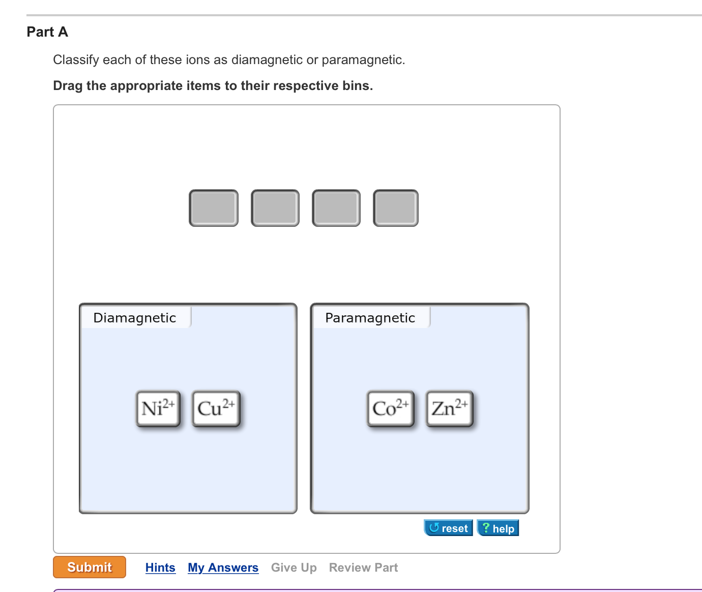 Solved Classify each of these ions as diamagnetic or | Chegg.com