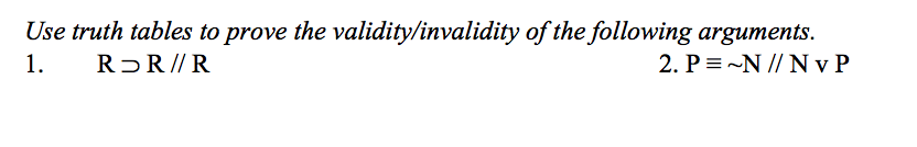 Solved Use truth tables to prove the validity/invalidity of | Chegg.com