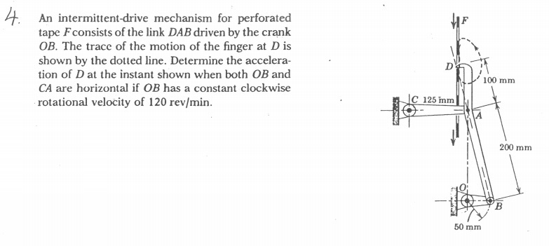 Solved An intermittent-drive mechanism for perforated tape F | Chegg.com