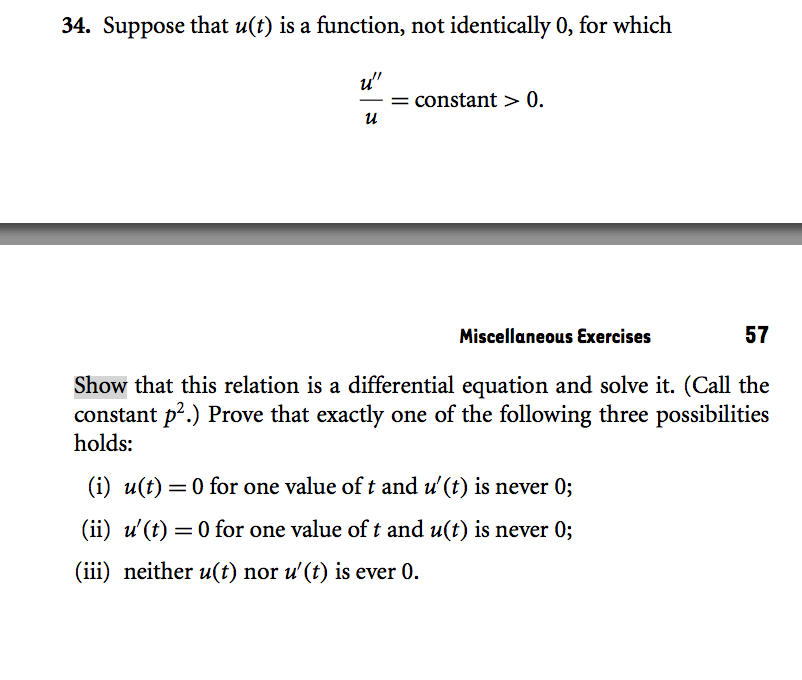 Solved Suppose that u(t) is a function, not identically 0, | Chegg.com