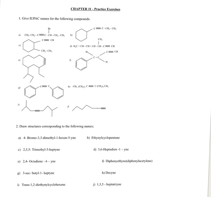 Solved Give IUPAC names for the following compounds. Draw | Chegg.com