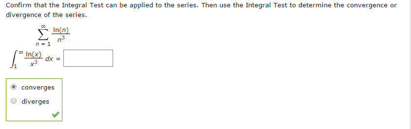Solved Confirm That The Integral Test Can Be Applied To The