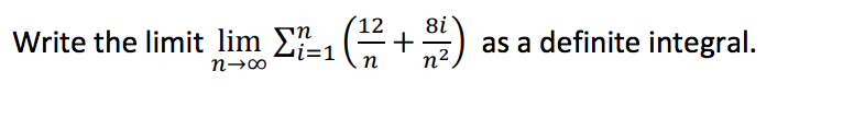 Solved Write the limit lim_n rightarrow infinity sigma^n _i | Chegg.com