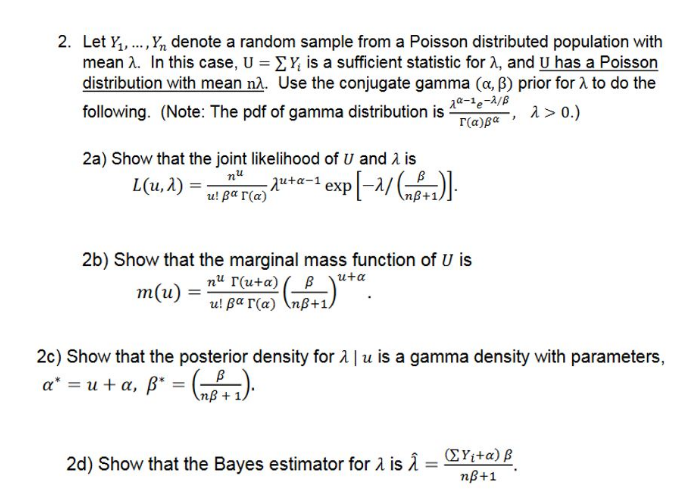 Let Y_1..., Y_n denote a random sample from a Poisson | Chegg.com