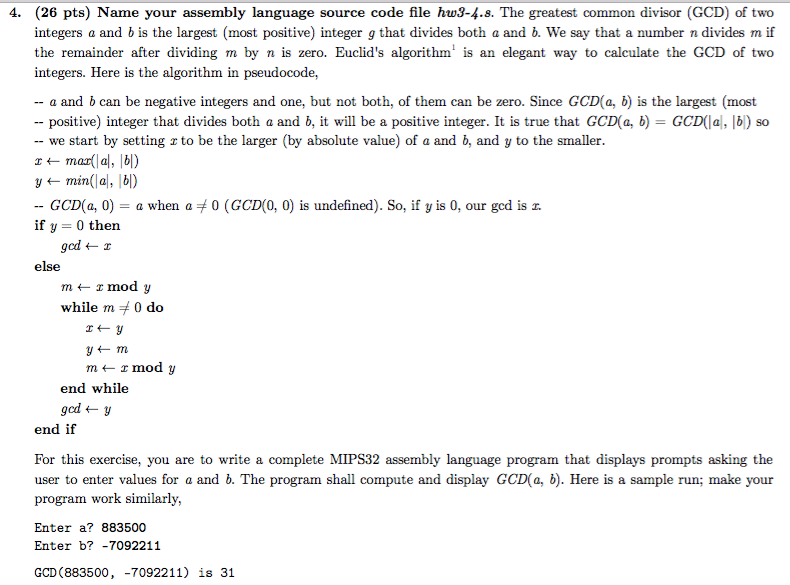 Solved Name Your Assembly Language Source Code File Hw3 4 S