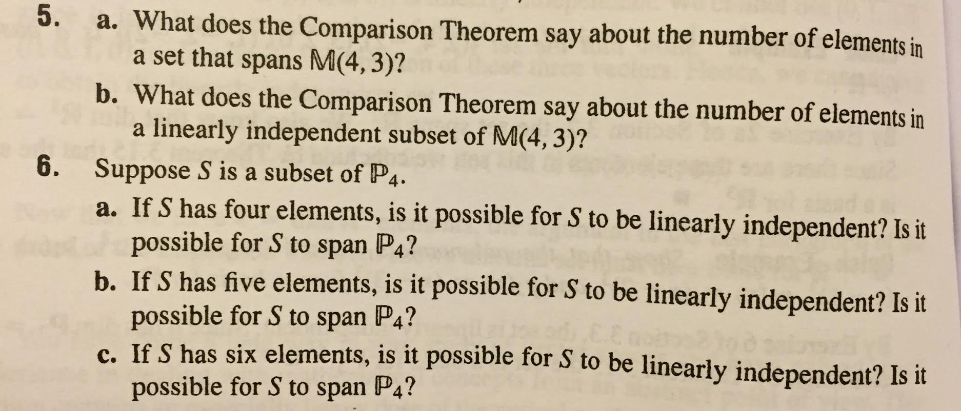 Solved 5. a. What does the Comparison Theorem say about the | Chegg.com