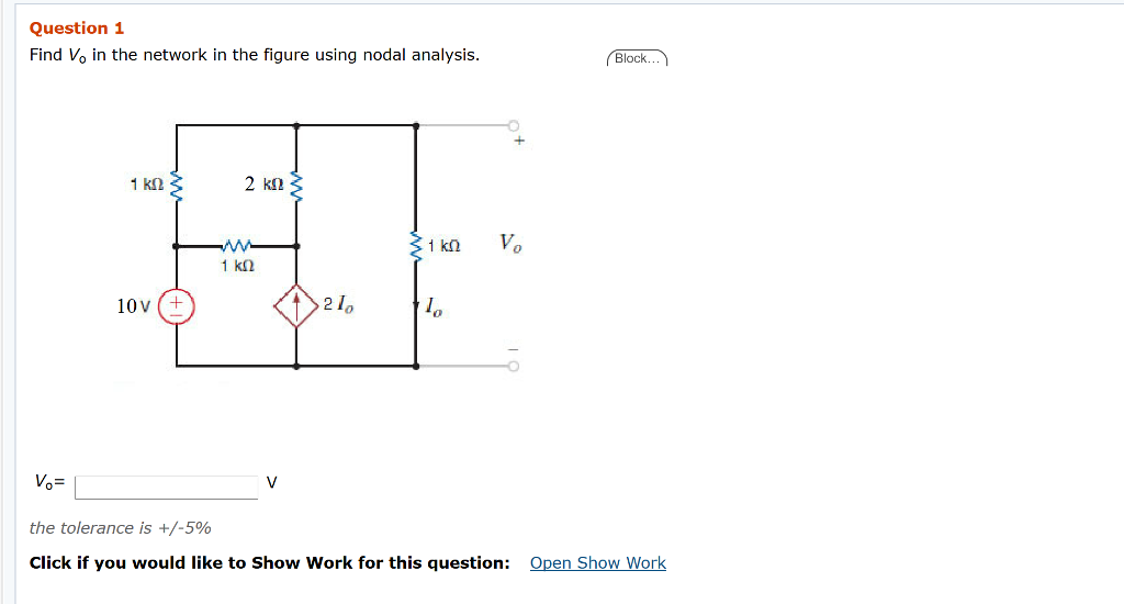 Solved Find V_o in the network in the figure using nodal | Chegg.com