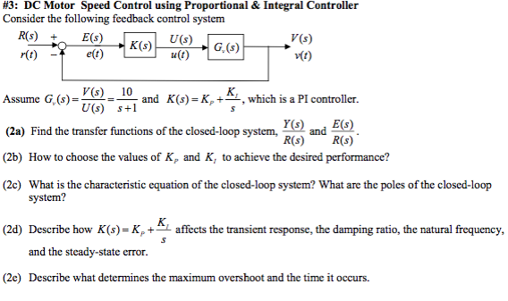 Solved #3: DC Motor Speed Control using Proportional & | Chegg.com