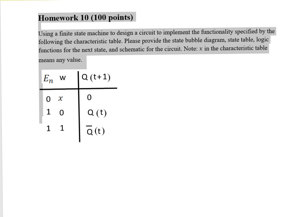 Solved Using a finite state machine to design a circuit to | Chegg.com