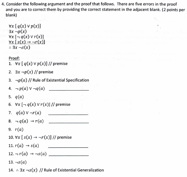 Consider The Following Argument And The Proof That 