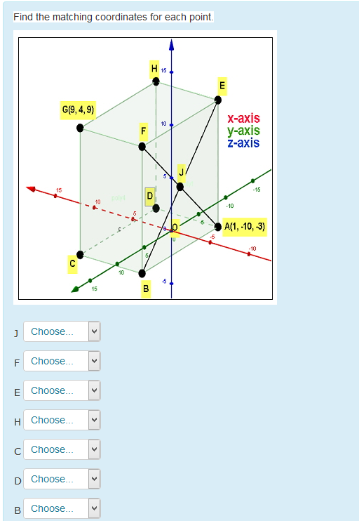 Solved Find the matching coordinates for each point. 16 G(9, | Chegg.com