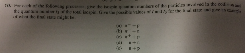 Solved For each of the following processes, give the isospin | Chegg.com