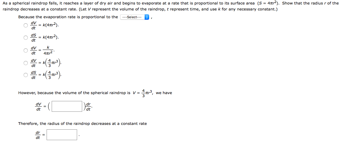 Solved As a spherical raindrop falls, it reaches a layer of | Chegg.com