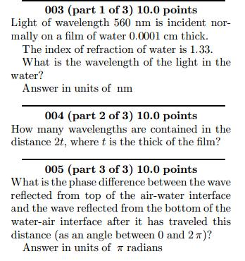 Solved Light of wavelength 560 nm is incident normally on a | Chegg.com