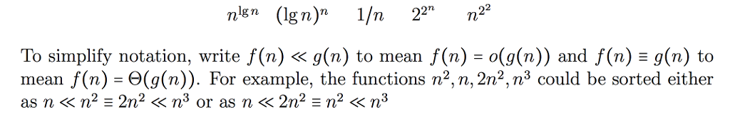 Solved 1. Sort the following functions from asymptotically | Chegg.com