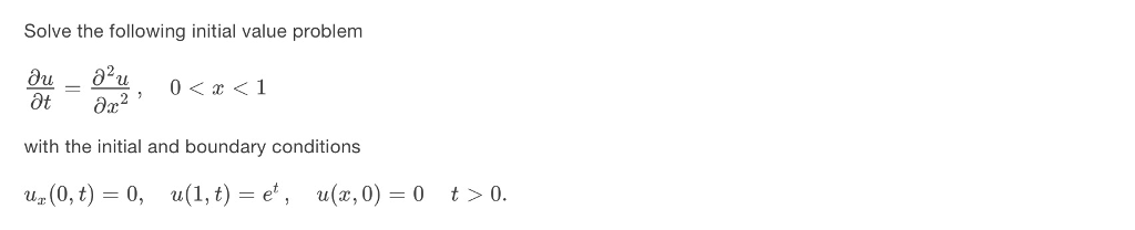 Solved Solve the following initial value problem partial | Chegg.com
