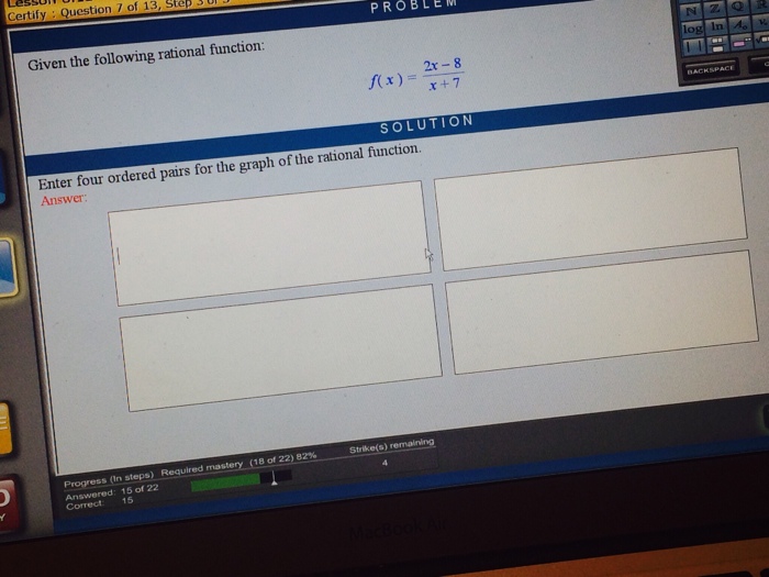 Solved Given the following rational function: F(x) = | Chegg.com