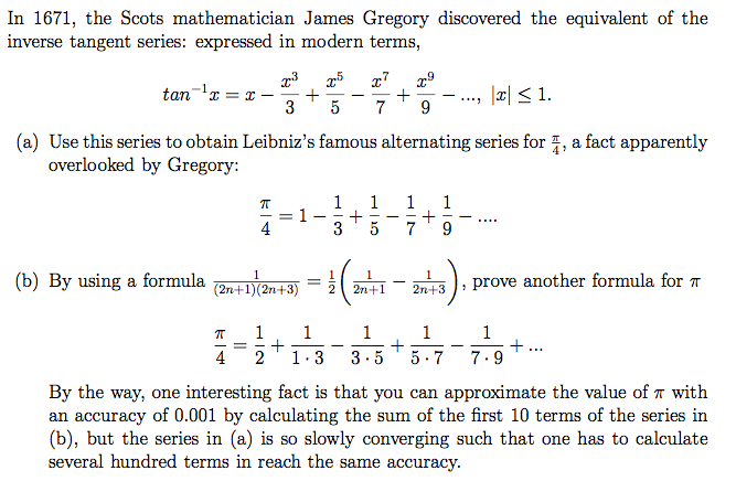 Solved In 1671, the Scots mathematician James Gregory | Chegg.com