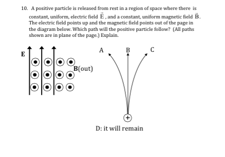 Solved please post with explanation 10. A positive particle | Chegg.com