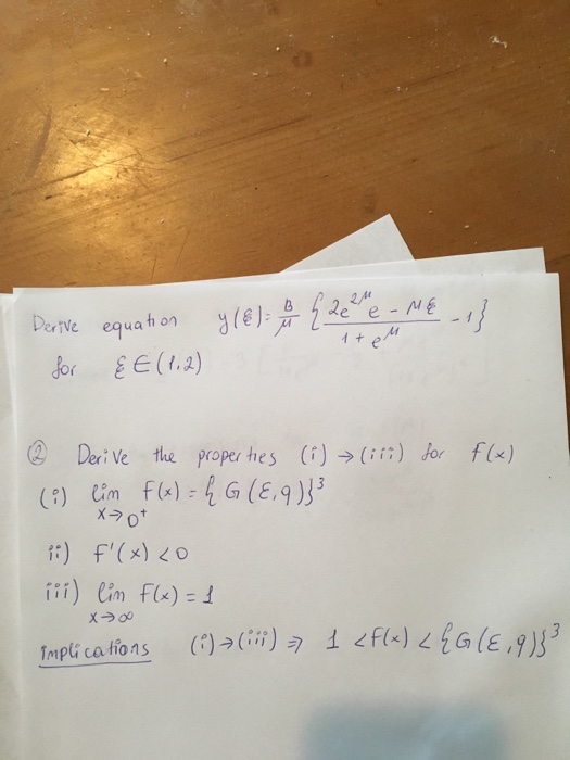 Derive equation y(epsilon) = B/mu{2e^2mu e - mu | Chegg.com
