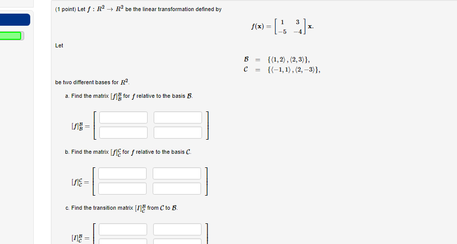 Solved Let f: R^2 rightarrow R^2 be the linear | Chegg.com