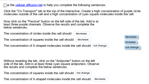 Solved e the cellular diffusion lab to help you complete the | Chegg.com