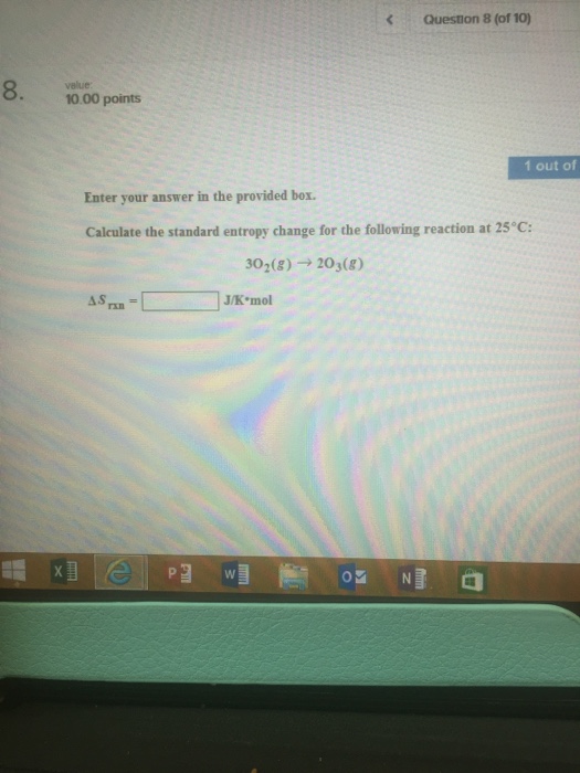 Solved Calculate the standard entropy change for the | Chegg.com
