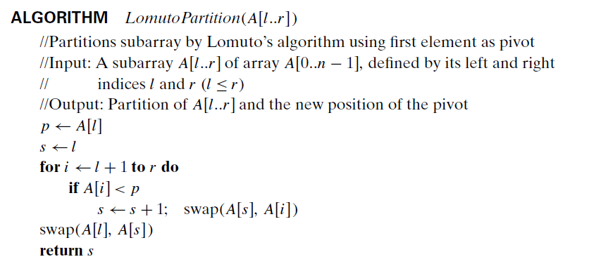 Solved Suppose you use the LomutoPartition() function on | Chegg.com